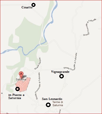 Vacation rentals in Tuscany - Map of Saturnia in Maremma